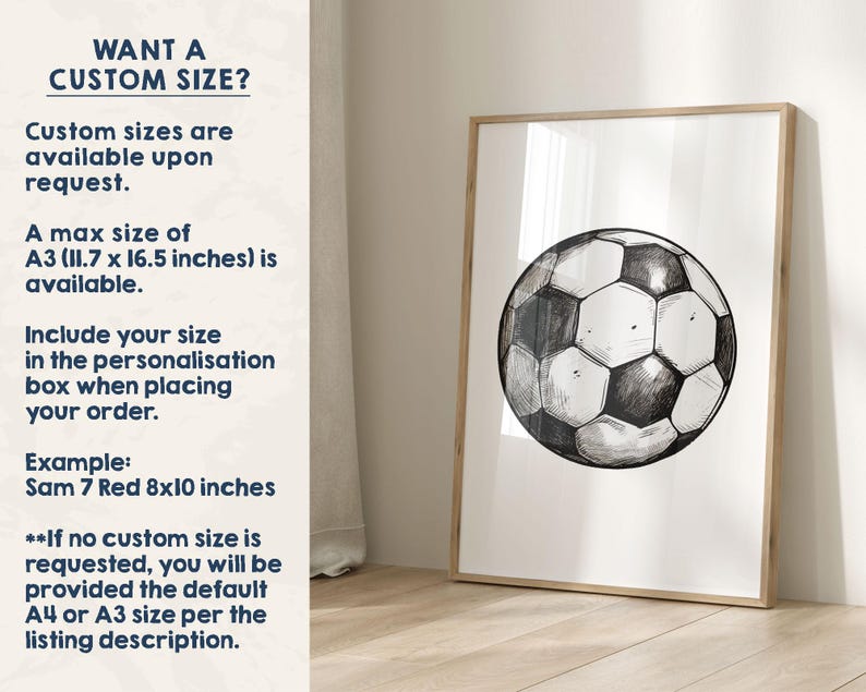 Personalized Football Wall Art Prints: Boys Football Gift - Custom ...
