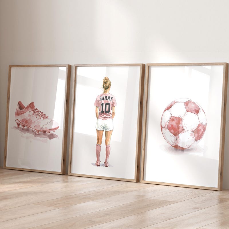 A4 Girls Football Prints - Etsy UK