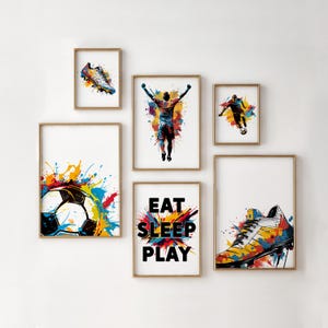 Bundle of 12 Soccer Posters, Soccer Poster, Boys Room Decor, Football ...