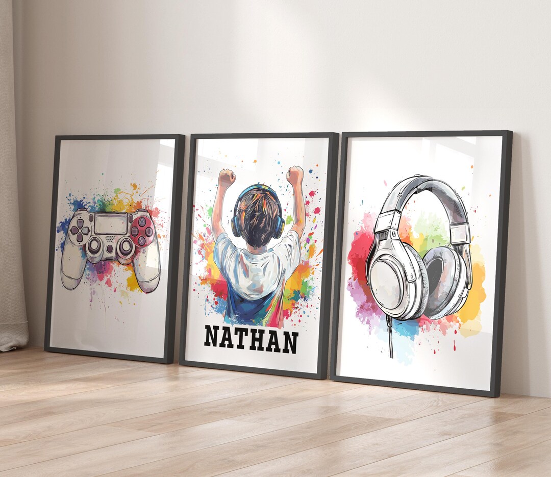 Personalized Gaming Posters, Custom Gaming Wall Art, Gaming Decor ...