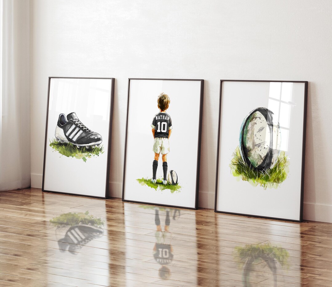 Personalised Rugby Wall Art Prints, Personalised Rugby Prints, Boys ...