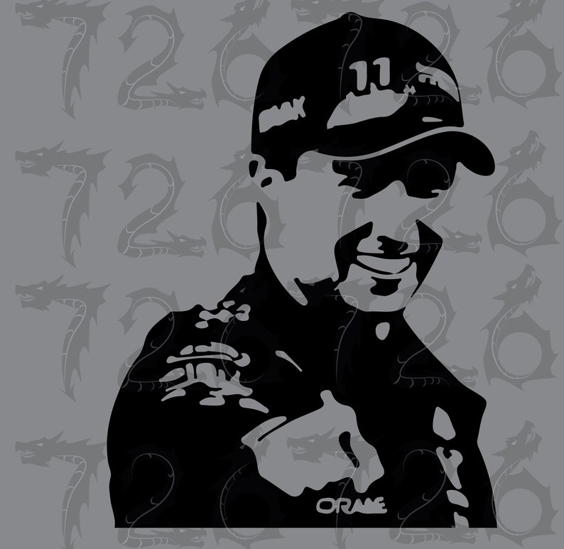 Sergio Checo Pérez Vector Files Silhouette-Cricut. Stencil - Etsy México