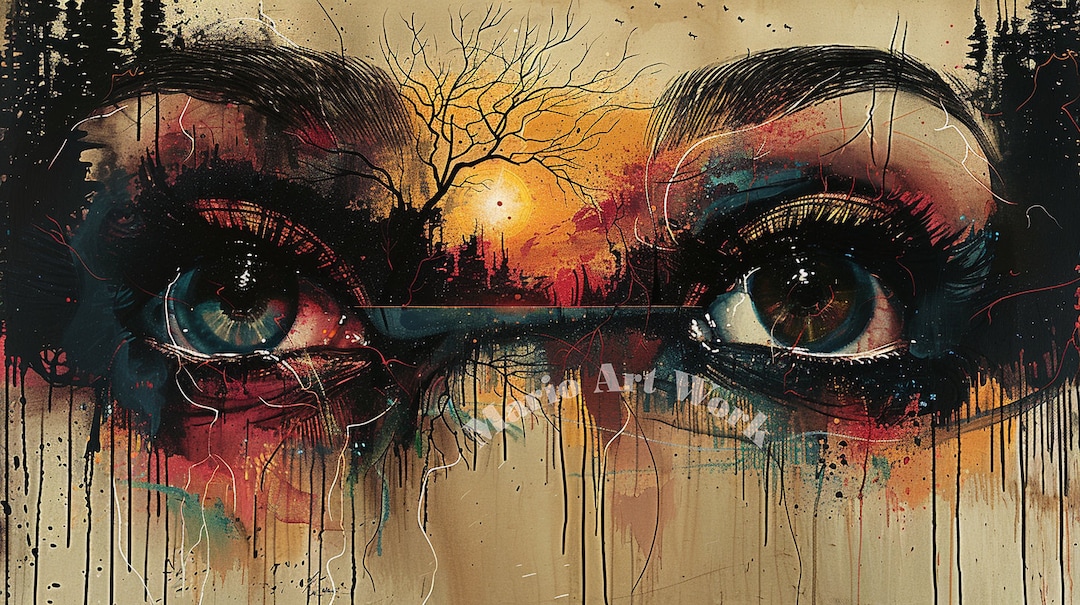 Surreal Eye Art Fantasy Landscape Painting Abstract Visionary Artwork ...