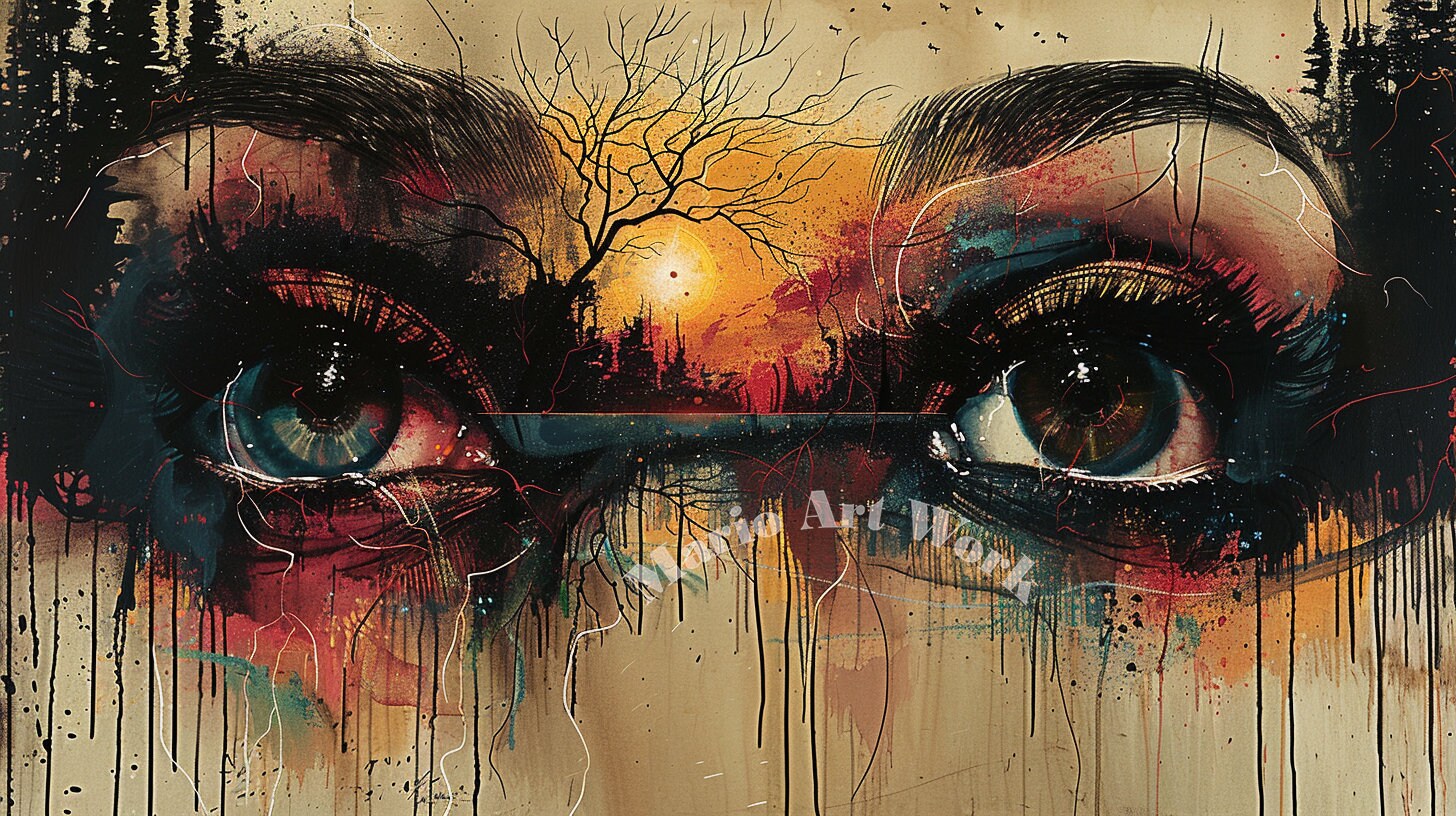 Surreal Eye Art Fantasy Landscape Painting Abstract Visionary Artwork ...