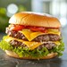 Juicy Gourmet Cheeseburger Art Print Classic Deluxe Beef Burger Photo ...