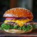 Juicy Gourmet Cheeseburger Art Print Classic Deluxe Beef Burger Photo ...