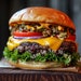 Juicy Gourmet Cheeseburger Art Print Classic Deluxe Beef Burger Photo ...
