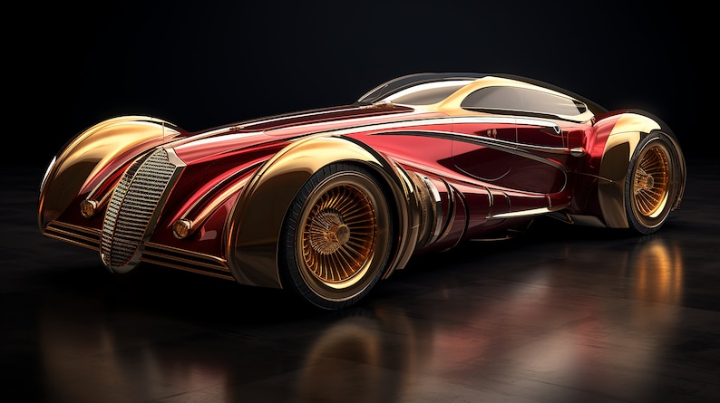 Sleek Futuristic Concept Car Artwork Modern Luxury Automobile Design ...