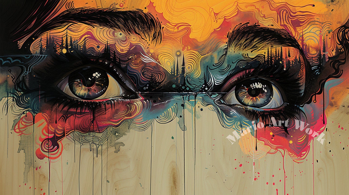 Surreal Eye Art Fantasy Landscape Painting Abstract Visionary Artwork ...