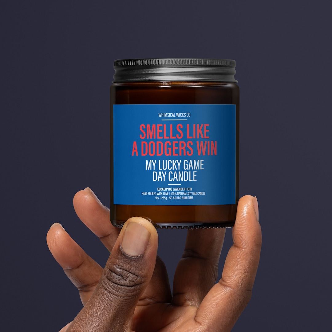 Smells Like A Dodgers Win Candle | Unique Gift Idea | MLB Candle | Los ...
