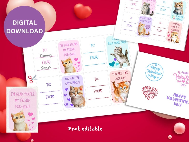 Printable Valentine Day Cards - Etsy