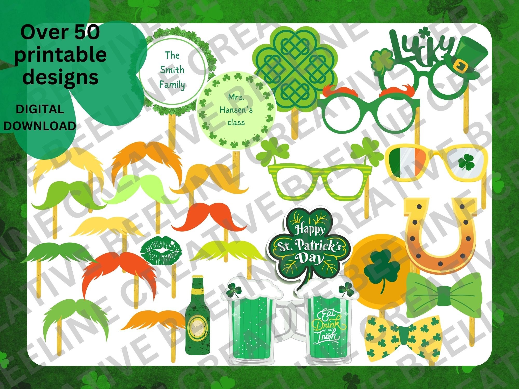 Printable St. Patrick's Day Photo Booth Props, Kids St. Patrick's Day ...