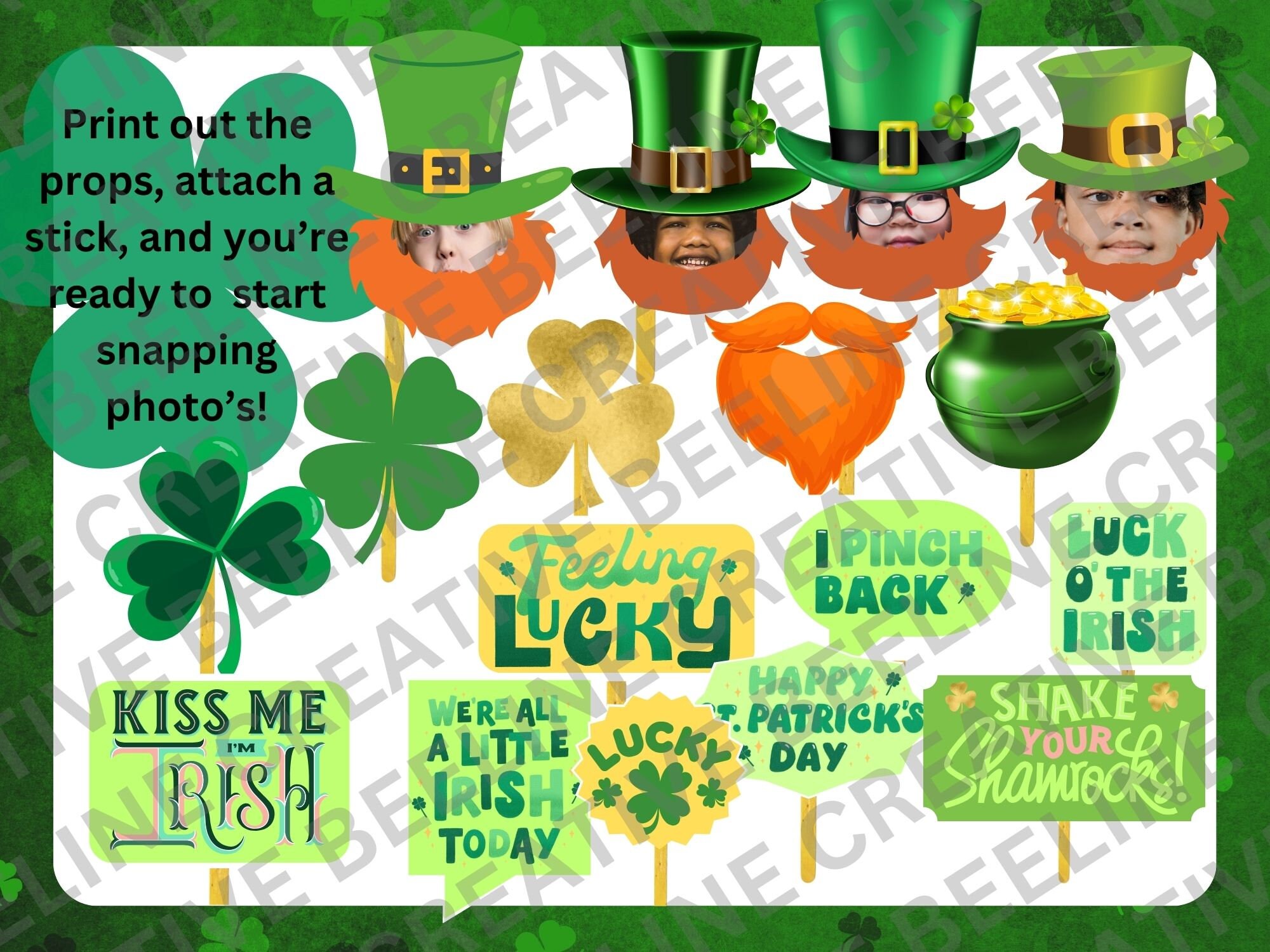 Printable St. Patrick's Day Photo Booth Props, Kids St. Patrick's Day ...