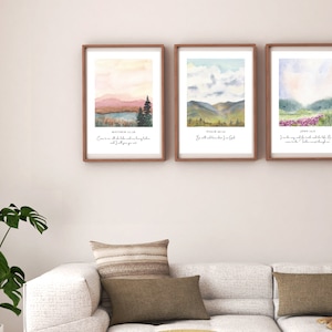 Watercolor Scripture Bible Verse Wall Art Prints: Christian Home Decor ...