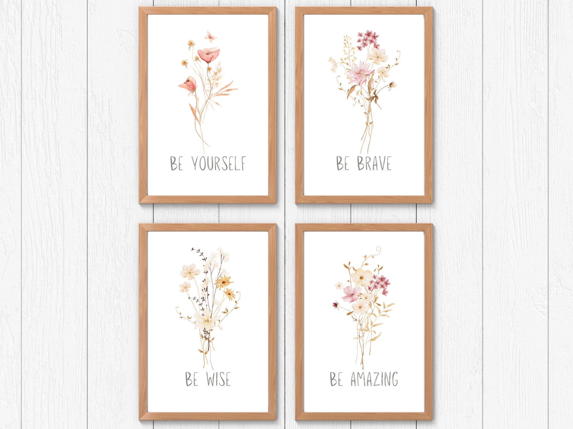 Positive Affirmations Posters for Kids Girls Room Nursery Wall Art ...