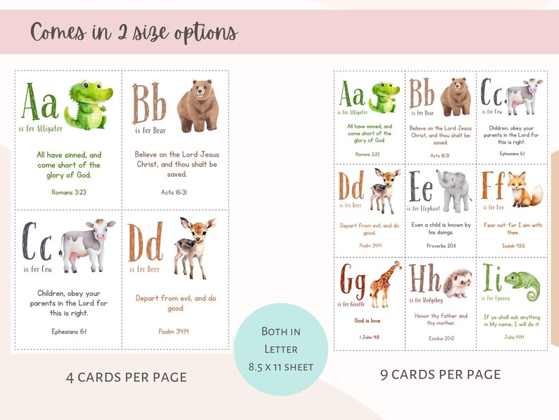 KJV Alphabet Bible Verse Cards: Homeschool Scripture Art (digital ...
