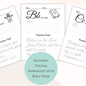 Bible Cursive Handwriting Tracing Worksheet: Homeschool Penmanship (PDF ...