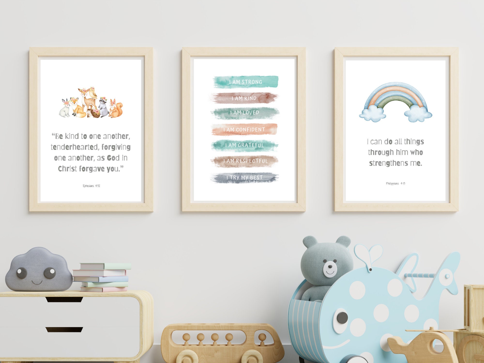 I Am Positive Affirmations Posters for Kids Rainbow Playroom Classroom ...