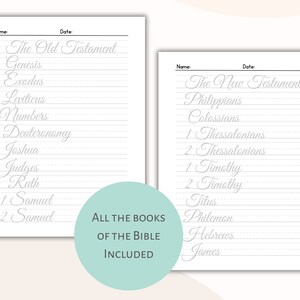 Bible Cursive Handwriting Tracing Worksheet: Homeschool Penmanship (PDF ...