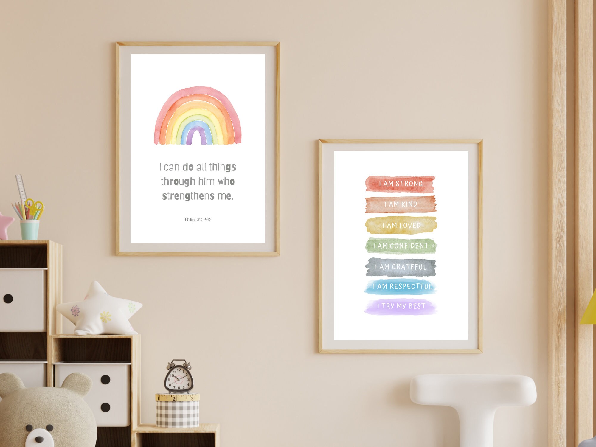 I Am Positive Affirmations Posters for Kids Rainbow Playroom - Etsy