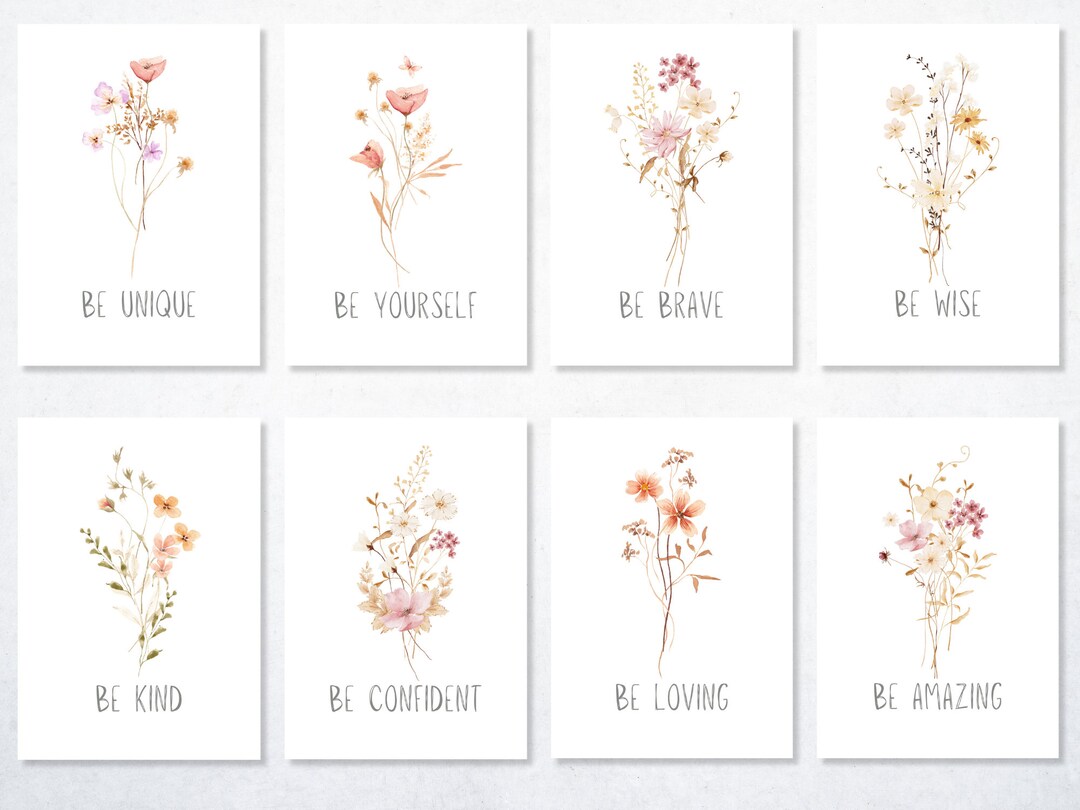 Positive Affirmations Posters for Kids Girls Room Nursery Wall Art ...