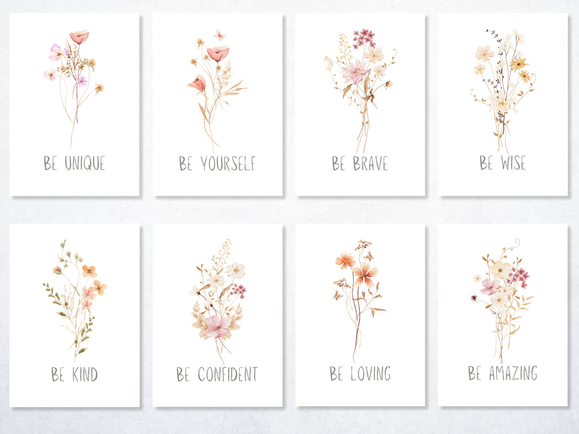 Positive Affirmations Posters for Kids Girls Room Nursery Wall Art ...