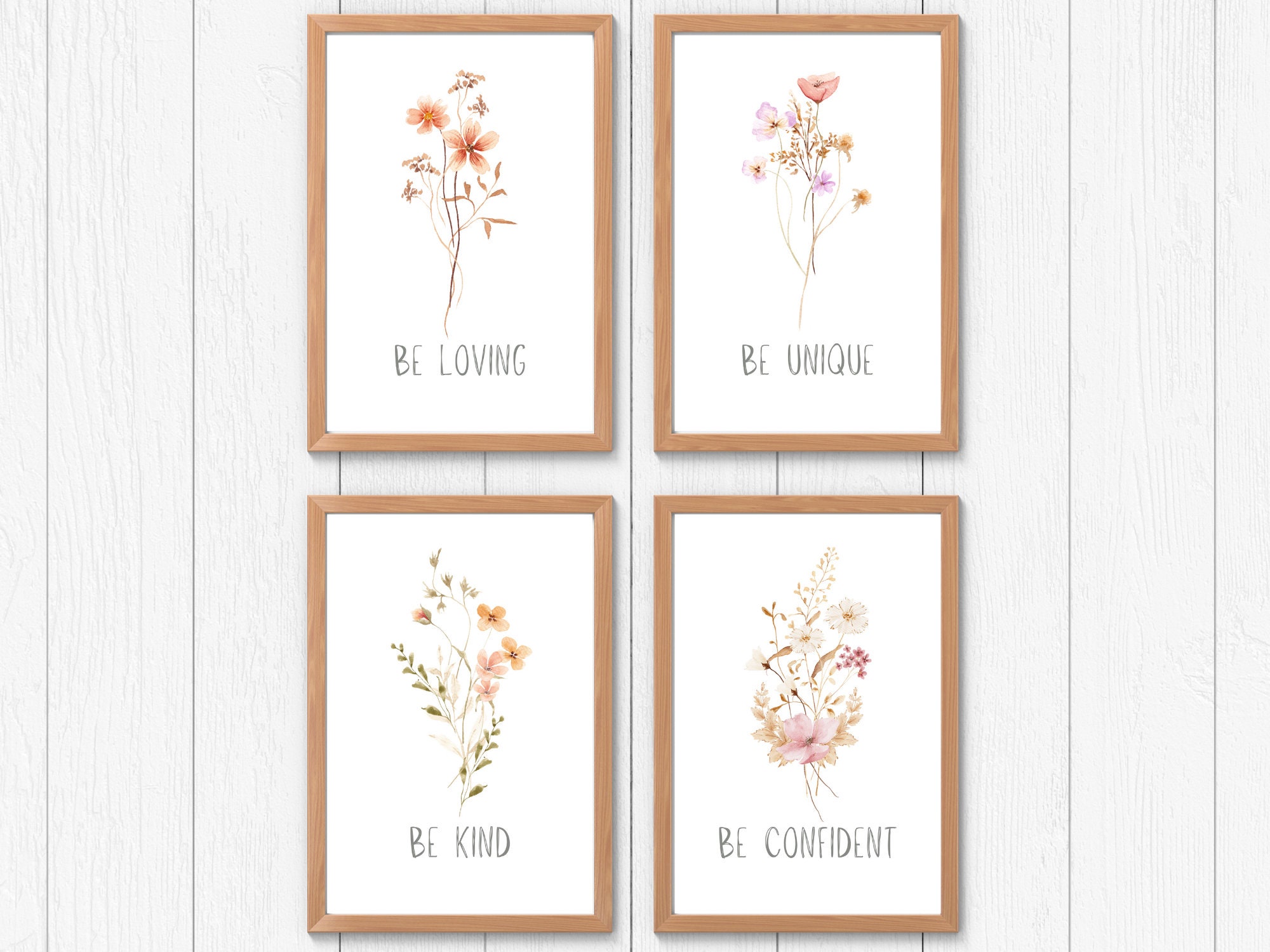 Positive Affirmations Posters for Kids Girls Room Nursery Wall Art ...
