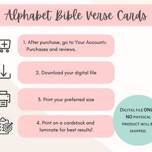 KJV Alphabet Bible Verse Cards: Homeschool Scripture Art (digital ...