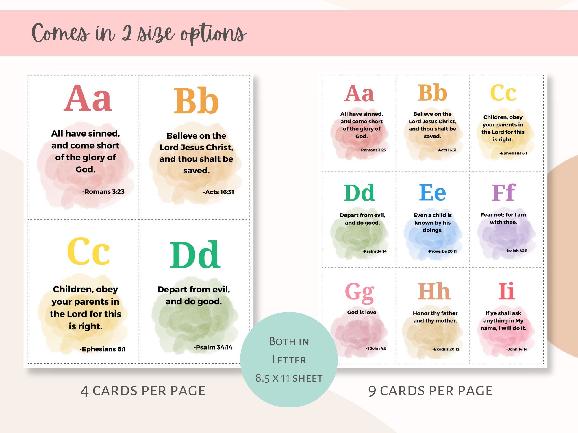 KJV Alphabet Bible Verse Cards: Homeschool Scripture Art (digital ...