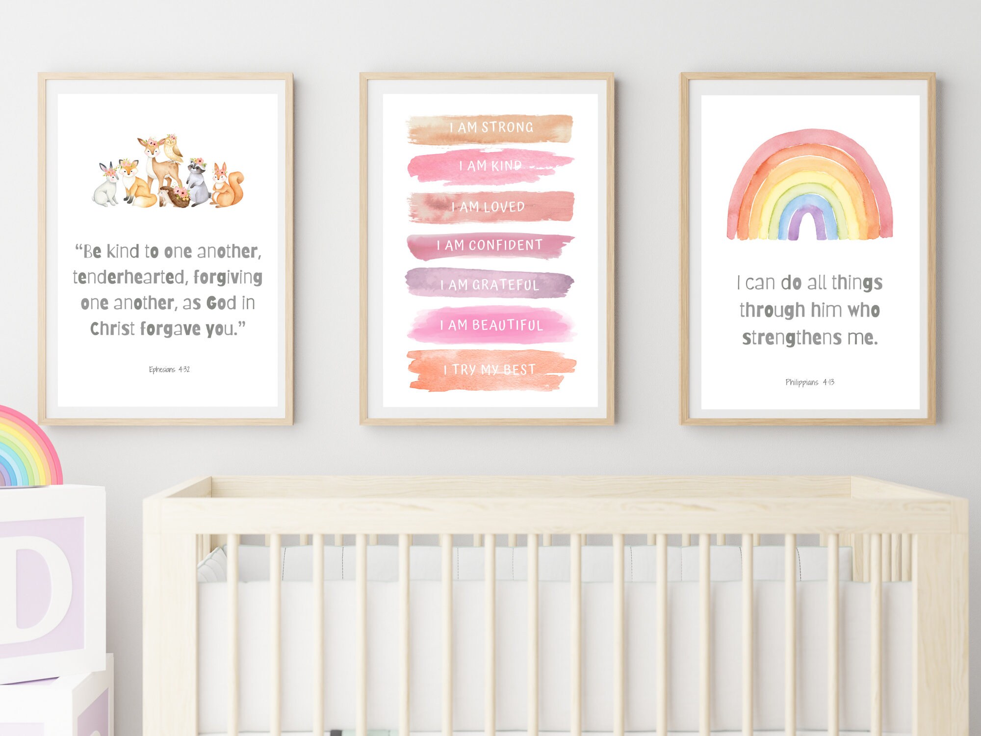 Positive Affirmations Poster: Watercolor Rainbow Print (digital ...