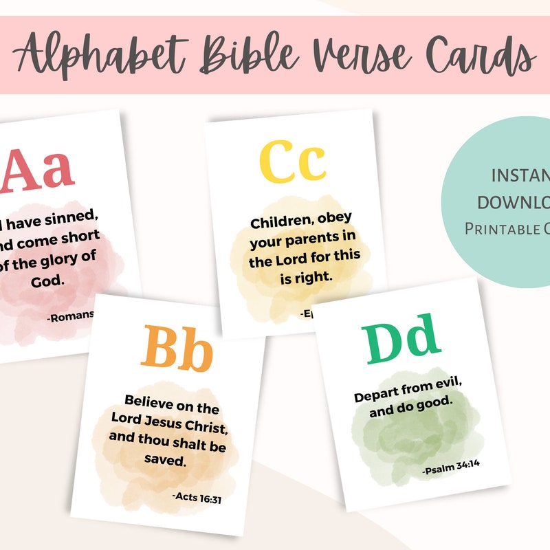 Abc Bible Verse Cards - Etsy