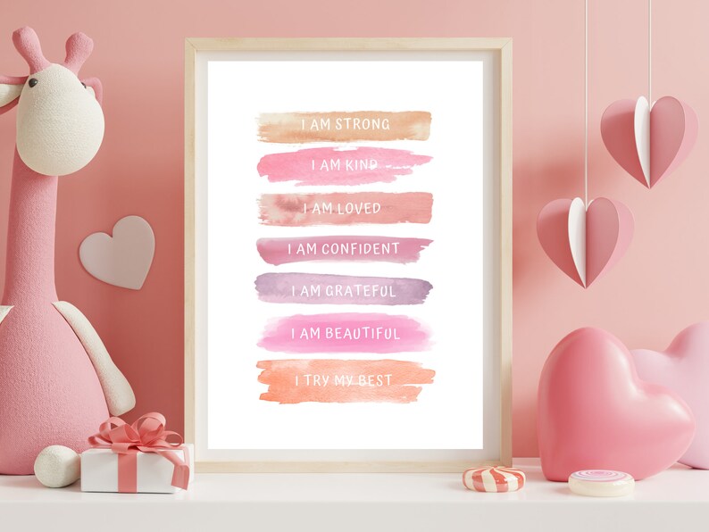 Positive Affirmations Poster: Watercolor Rainbow Print (digital ...