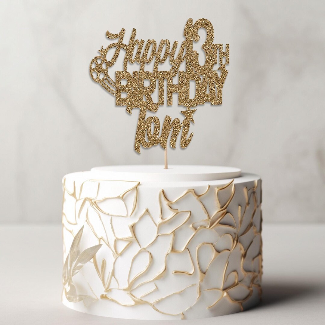 Personalised Birthday Cake Topper Custom 900GSM Glitter Cake Topper ...