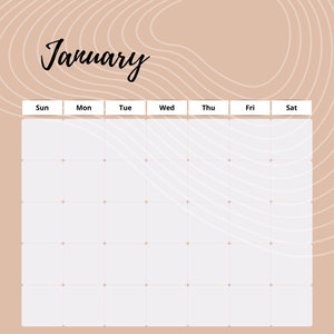 Printable Blank 12 Month Calendar - Etsy