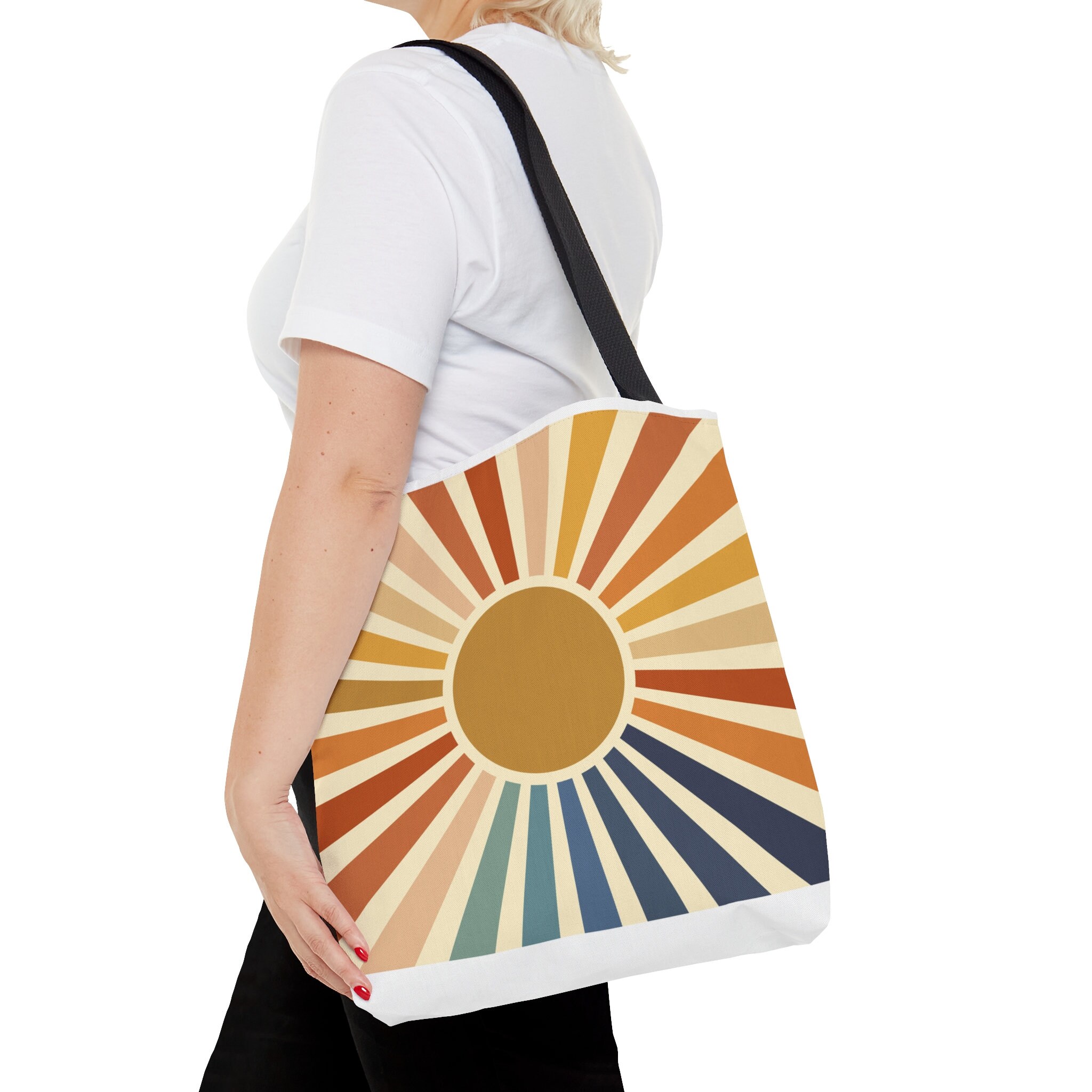 Tote Bag Sunshine With Multicolor Rays Small Medium and Large Tote Bag ...