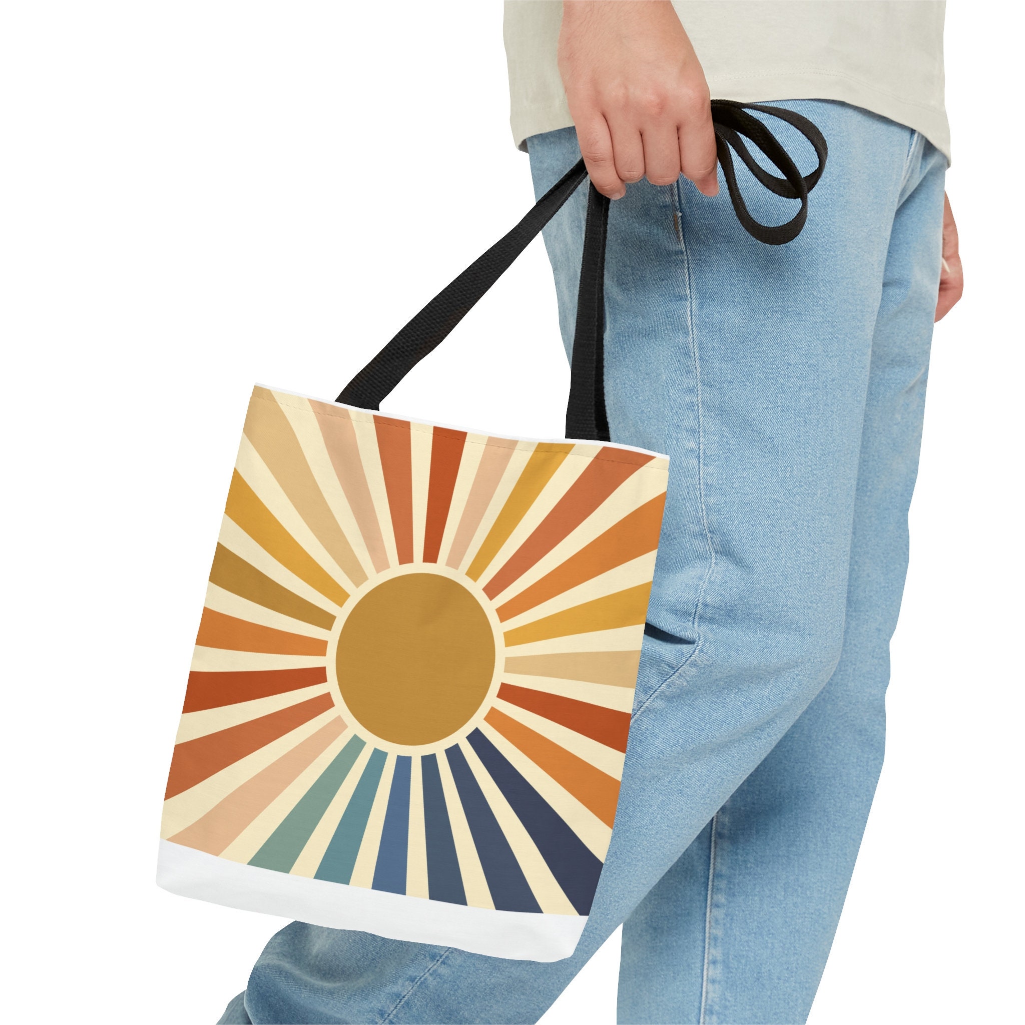 Tote Bag Sunshine With Multicolor Rays Small Medium and Large Tote Bag ...