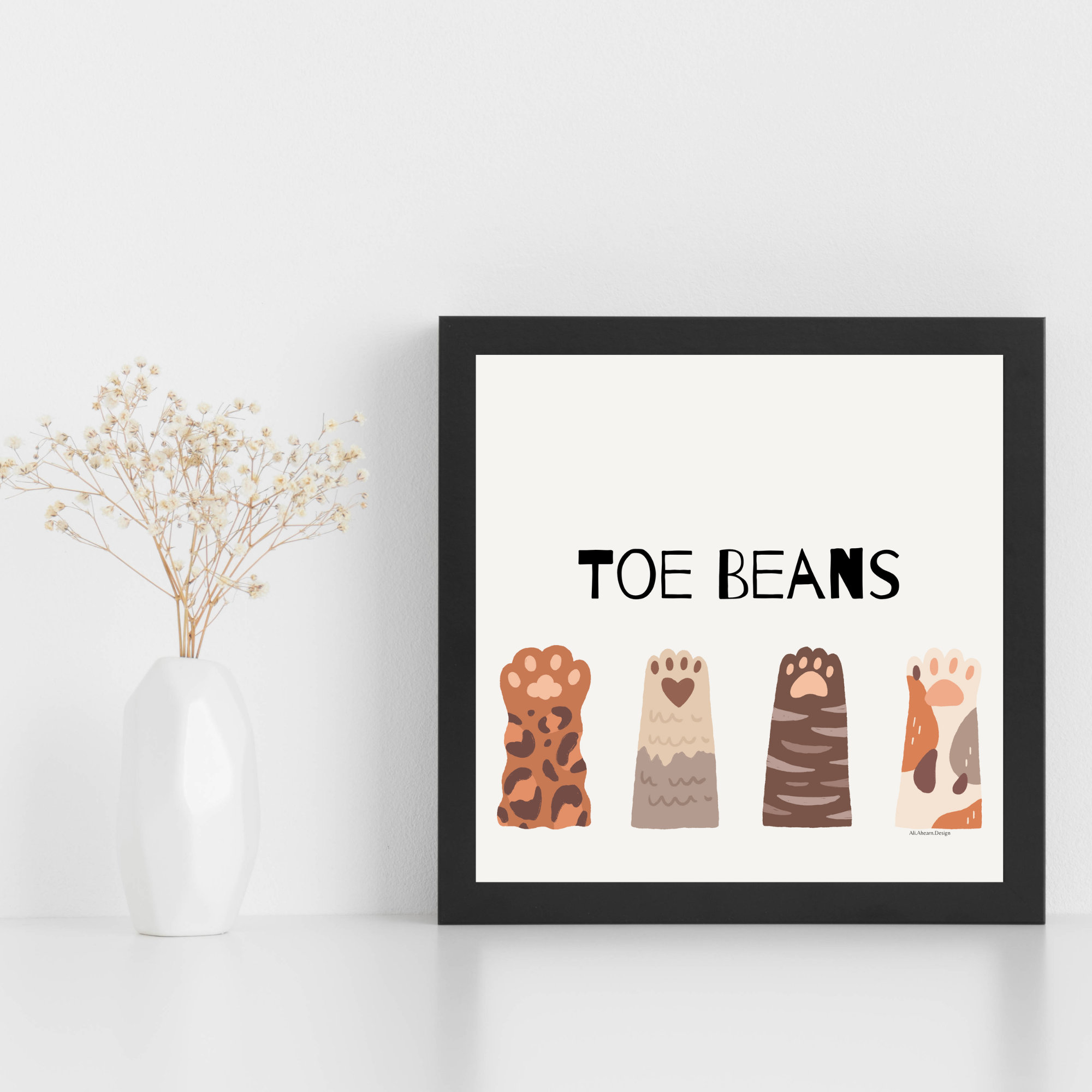 Toe Beans Digital Art Print. Cat Paws Printable Art. 16"x16" - Etsy