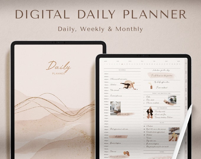 Digital Planner | Daily Planner | Undated Digital Planner | Daily ...