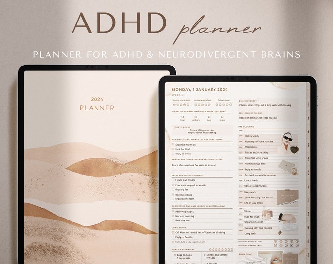 ADHD Planner | 2024 Digital Planner | ADHD Digital Planner | Goodnotes ...