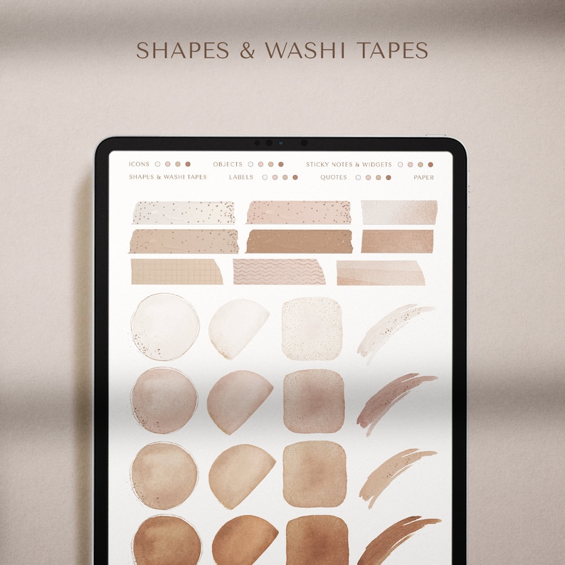 That Girl Aesthetic DIGITAL STICKERS Neutral Watercolor - Etsy