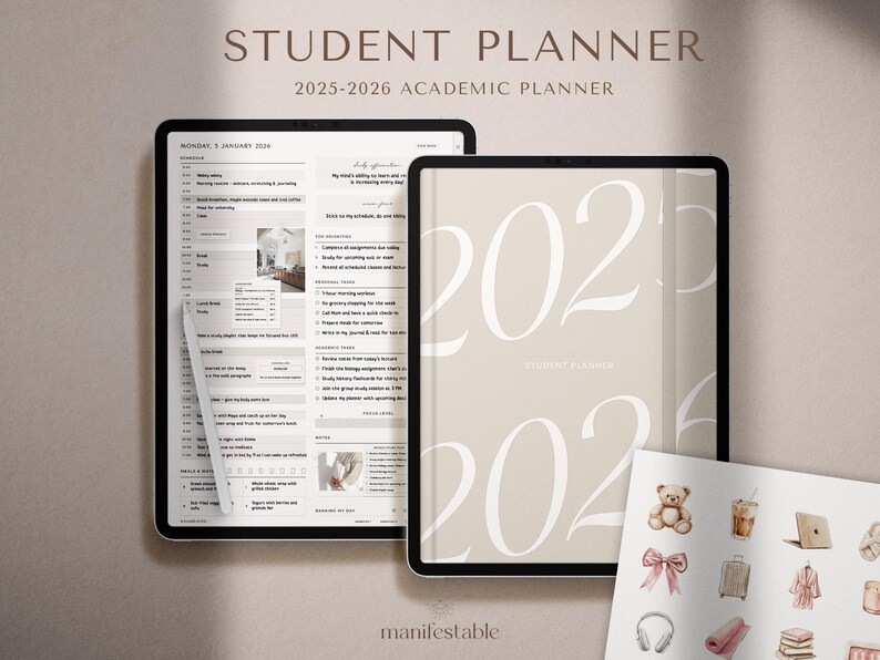 Student Planner, Academic Planner 2025-2026 Digital Planner, Study ...