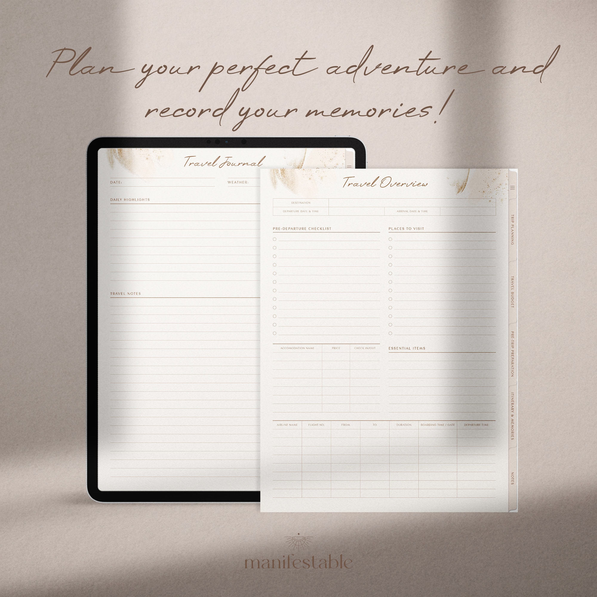 Digital Travel Journal Travel Planner Vacation Planner - Etsy