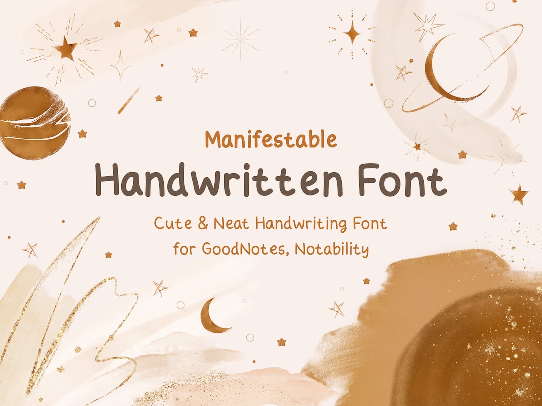 Handwritten Font | Manifestable Font Bundle | Digital Planner Font ...