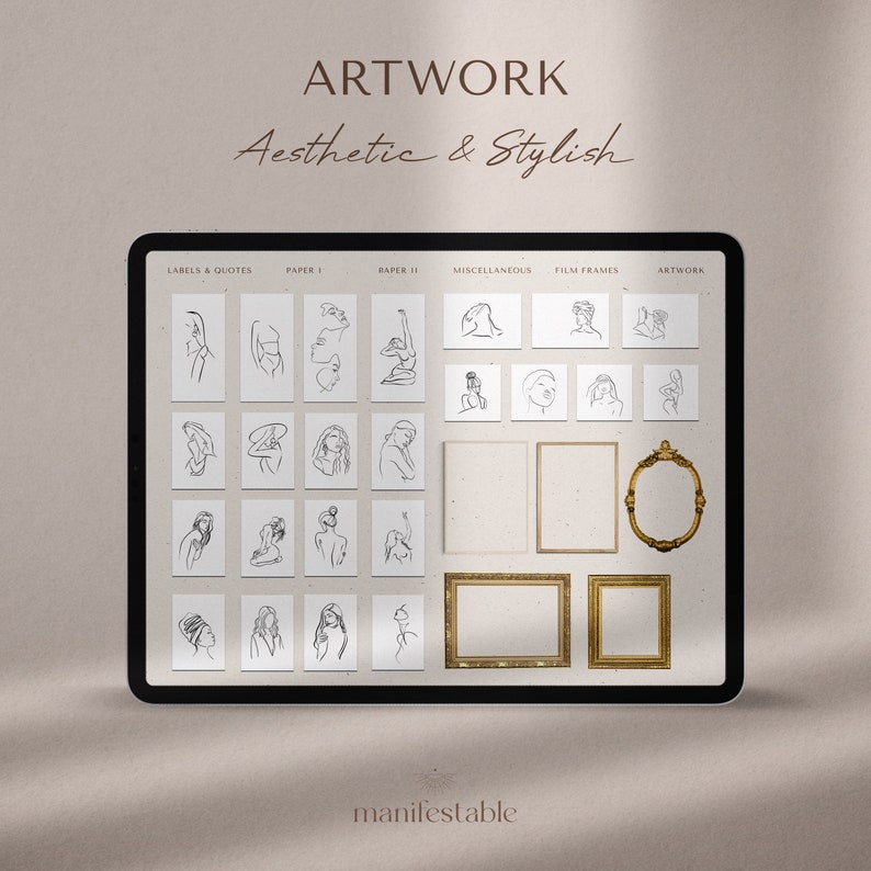 Digital Stickers Aesthetic Mood Board Digital Stickers for - Etsy