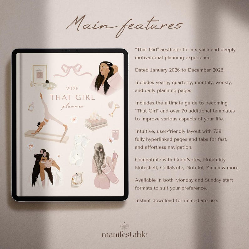 2026 Digital Planner, THAT GIRL Planner, Daily Weekly Monthly ...