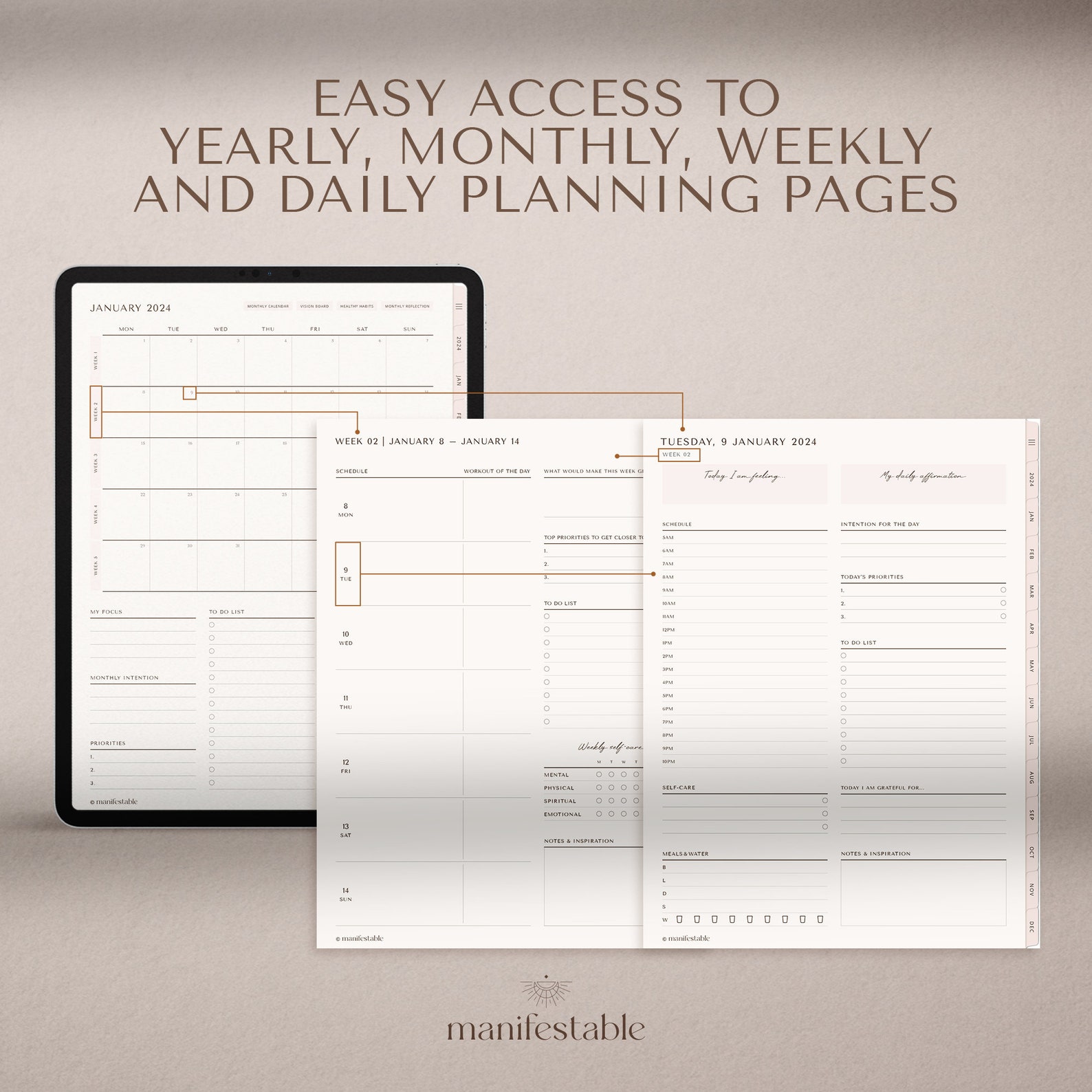 THAT GIRL Planner 2024 Digital Planner Goodnotes Planner Self Care ...