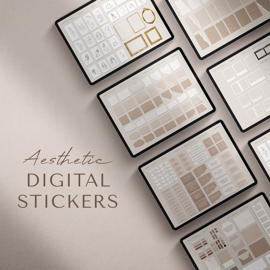 Digital Stickers | Aesthetic Mood Board Digital Stickers for Goodnotes ...