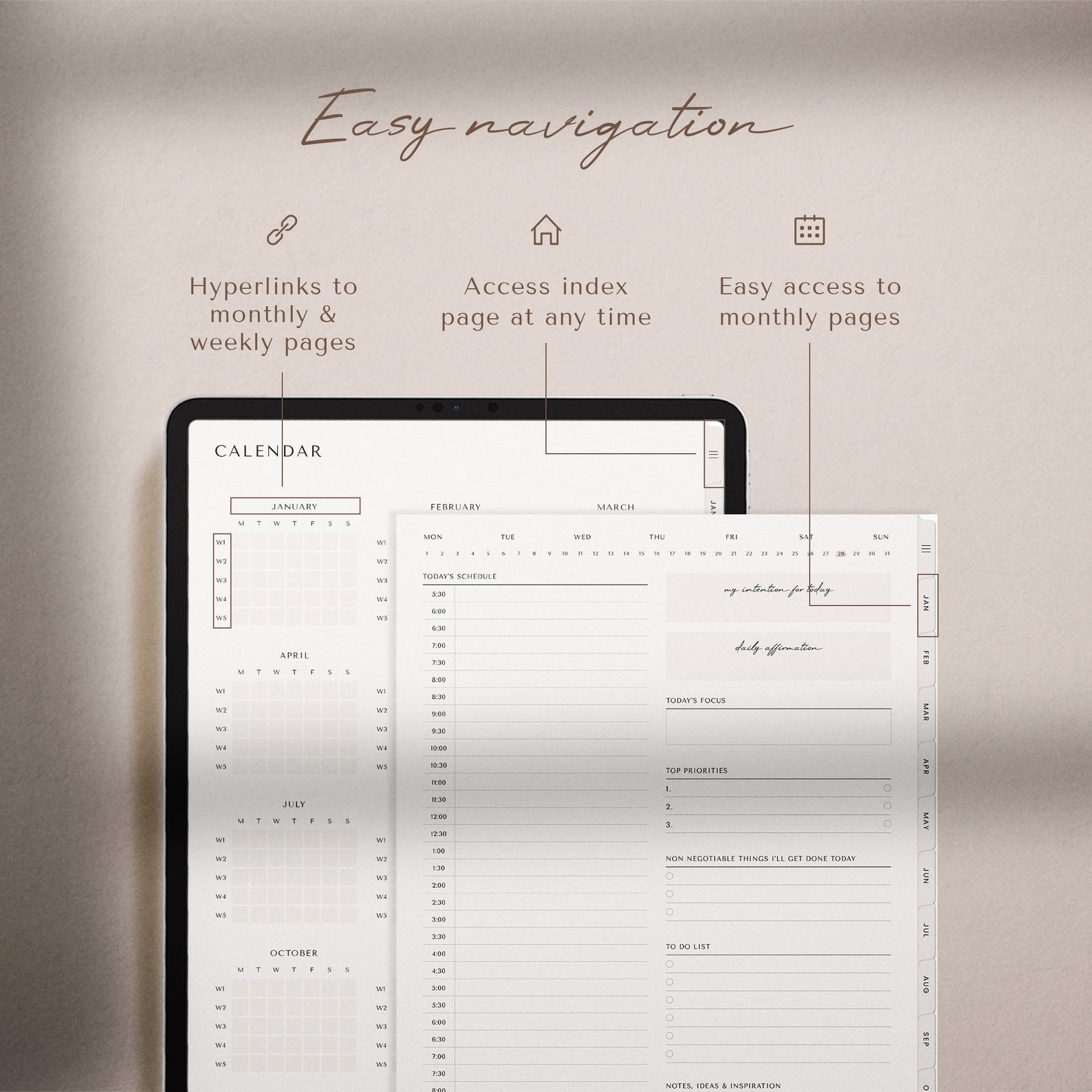 Digital Planner iPad Planner Goodnotes Planner Minimalist Planner ...