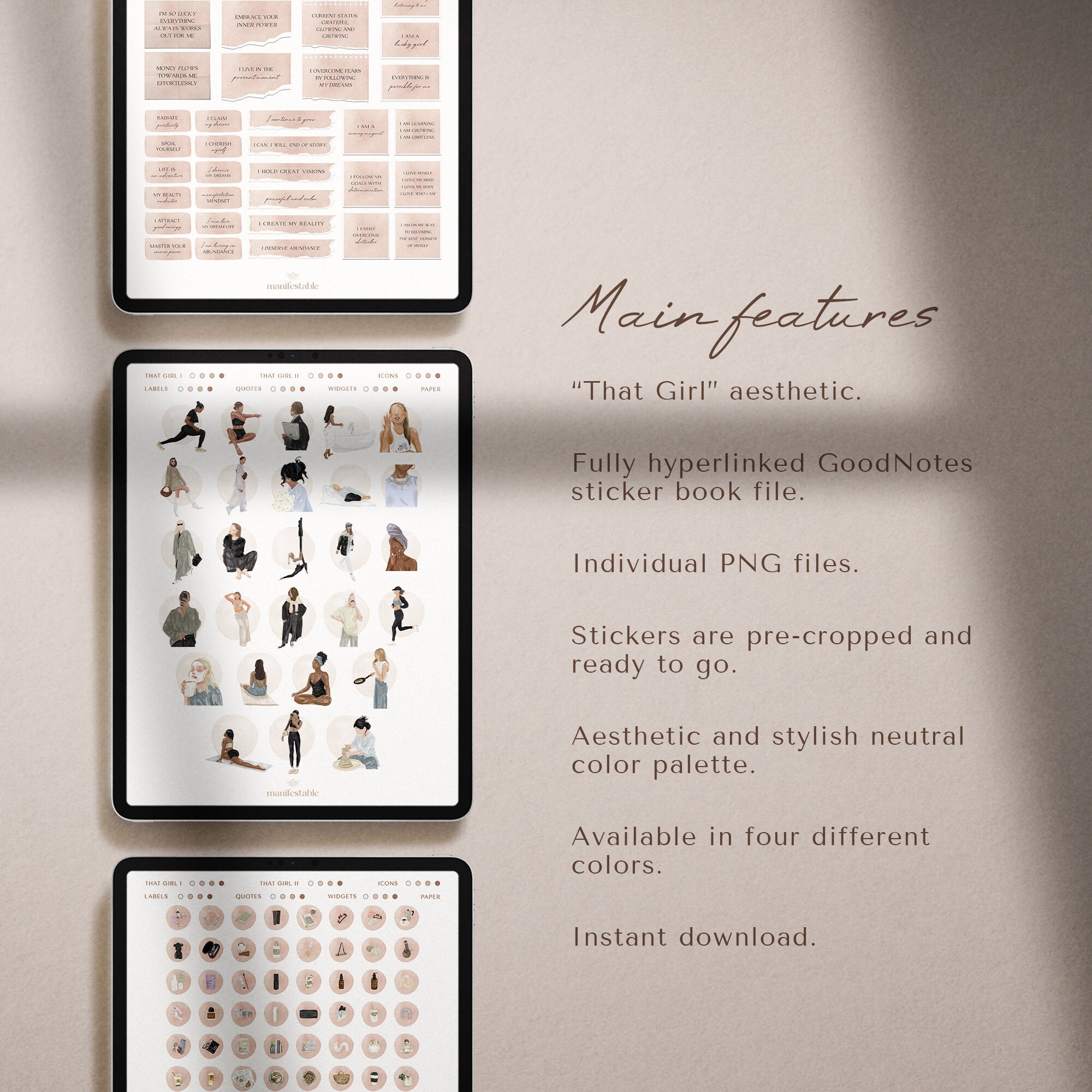 Digital Planner Stickers | THAT GIRL Aesthetic Stickers | Goodnotes ...