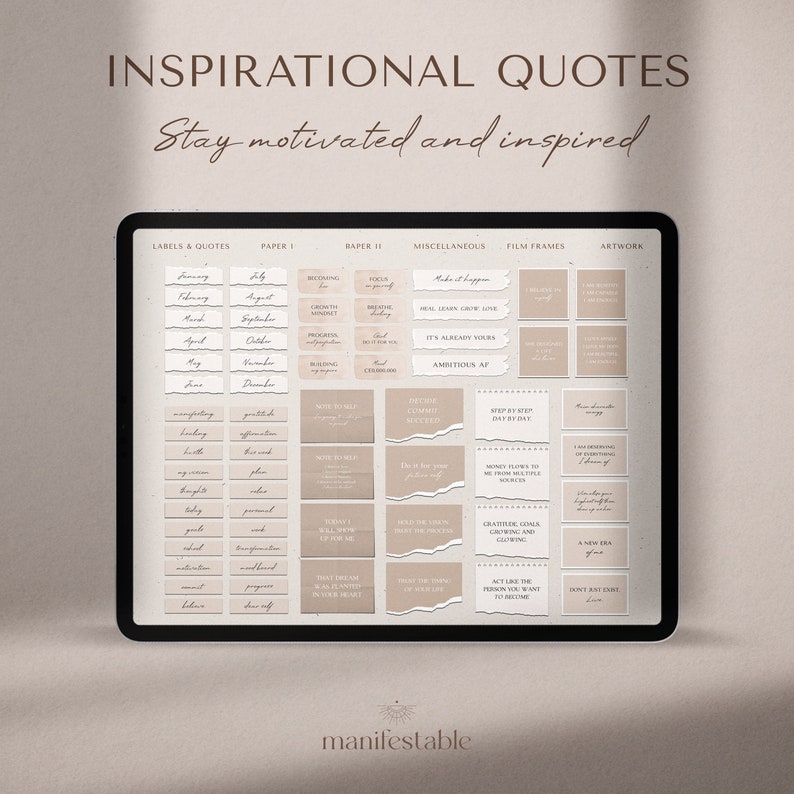 Digital Stickers Aesthetic Mood Board Digital Stickers for - Etsy